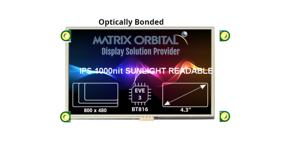 Extended Temperature IPS TFT Touch screen display EVE3x 4.3" 800x480 HMI Module
