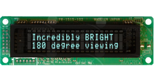 20x2 Serial Character VFD Display